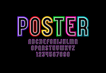Abstract multi colored paper alphabet font Vector Image