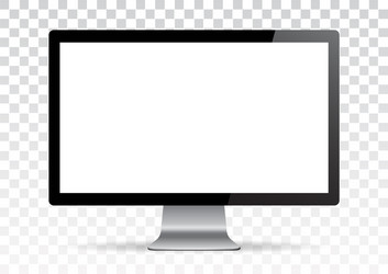 Modern monitor with keyboard and computer mouse Vector Image