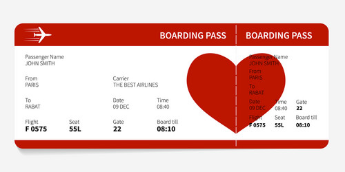 Red boarding pass Royalty Free Vector Image - VectorStock