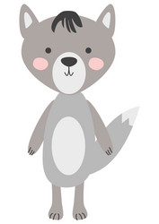 Pensive wolf on white background cartoon Vector Image