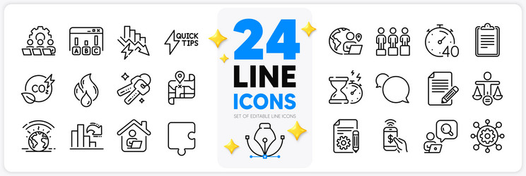 Minimal set of timer work home and metro map line Vector Image