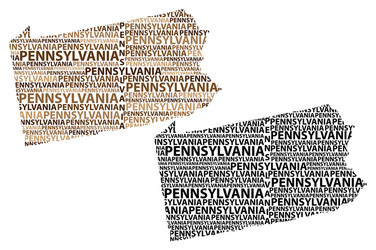 3d map of pennsylvania Royalty Free Vector Image
