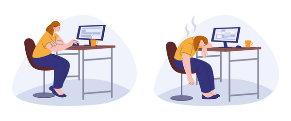 Cartoon professional burnout Royalty Free Vector Image