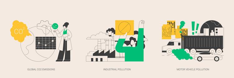 Carbon footprint tracking app abstract concept Vector Image