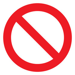 No rules round red stop symbol cross circle Vector Image