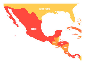 Political map of central america and mexico Vector Image