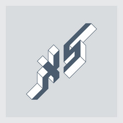 Futuristic three-dimensional symbols x and 3 logo Vector Image