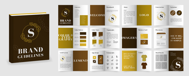 Colored brand guidelines template corporate Vector Image