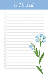 Daily planner note paper to do list template Vector Image