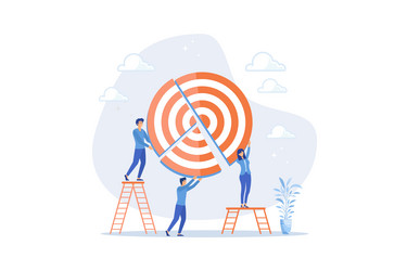 Team target to success together negative thinking Vector Image