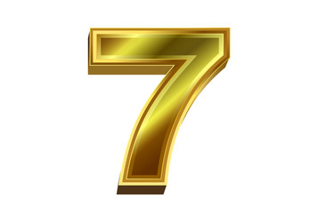 3d golden number 17 isolated on white background Vector Image
