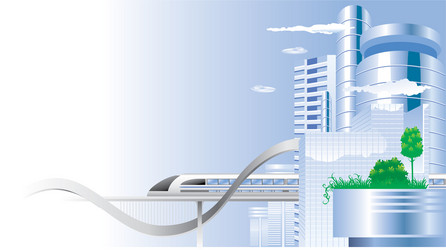 City metropolis of future Royalty Free Vector Image