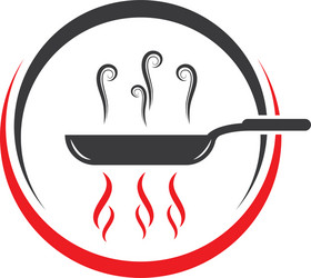 Cooking pan logo template Royalty Free Vector Image