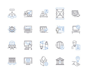 Apartment building outline icons collection Vector Image