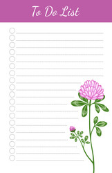 Daily planner note paper to do list template Vector Image