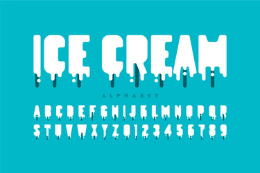 Ice alphabetwith snow caps Royalty Free Vector Image