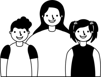 Parent with son and daughter Royalty Free Vector Image