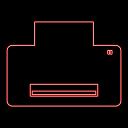 Neon plotter red color image flat style Royalty Free Vector