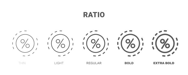 Ratio icon thin line ratio icon from marketing Vector Image