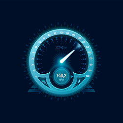 Car speedometer neon dial speed gauge dashboard Vector Image
