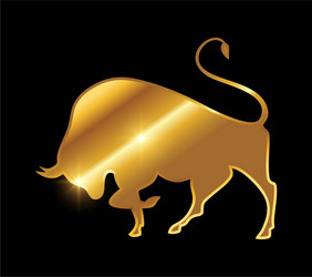 Golden buffalo logo icon Royalty Free Vector Image