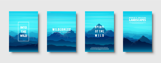 Mountains poster set Royalty Free Vector Image