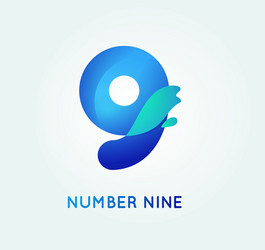 Number 9 logo design concept template Royalty Free Vector