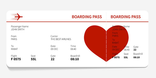 Red boarding pass Royalty Free Vector Image - VectorStock