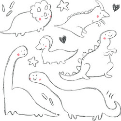 Hand drawing dinosaur Royalty Free Vector Image
