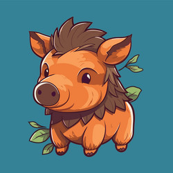 Kawaii anime boar Royalty Free Vector Image - VectorStock