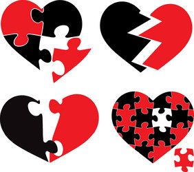 Heart shaped puzzle graphic template Royalty Free Vector