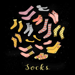 Doodle socks in circle Royalty Free Vector Image