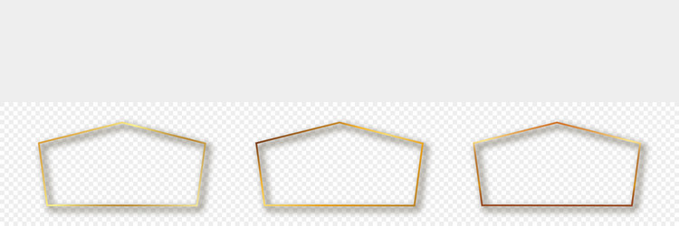 Gold glowing tetragon shape frame Royalty Free Vector Image