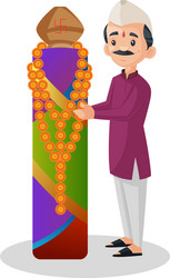 Indian marathi man cartoon Royalty Free Vector Image