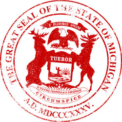 Michigan state seal Royalty Free Vector Image - VectorStock