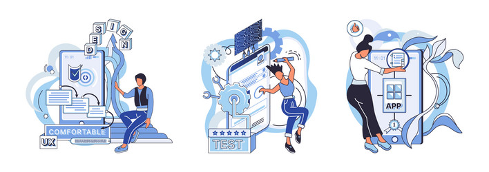 Application Testing Metaphor App Test Royalty Free Vector