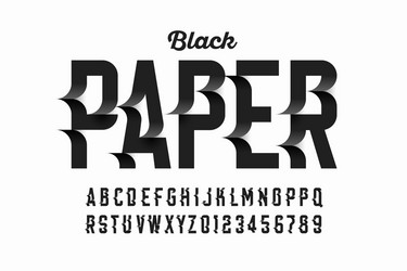Paper craft style font Royalty Free Vector Image