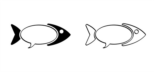 Fish line pattern speech bubble to speak message Vector Image