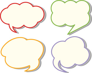 Speech bubble templates in four colors Royalty Free Vector
