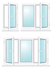Plastic window frame in house glass Royalty Free Vector
