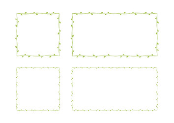 Green vine frames and borders set floral Vector Image