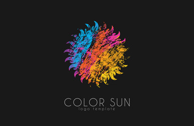 Sun logo design color creative star Royalty Free Vector