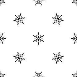 Ship wheel pattern flat Royalty Free Vector Image