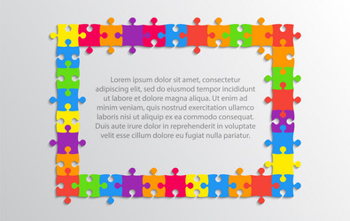 Colorful background puzzle jigsaw puzzle banner Vector Image