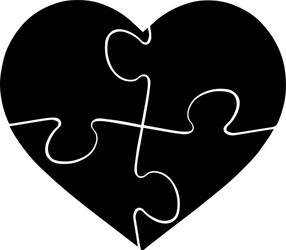 Heart shaped puzzle graphic template Royalty Free Vector