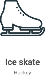 Ice skates outline icon thin line black Royalty Free Vector