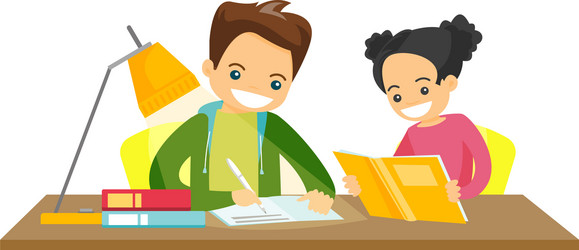 Child Doing Homework Clipart