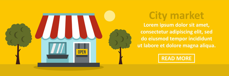 Street market banner horizontal concept Royalty Free Vector
