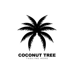 Coconut tree logo ocean tree design Royalty Free Vector