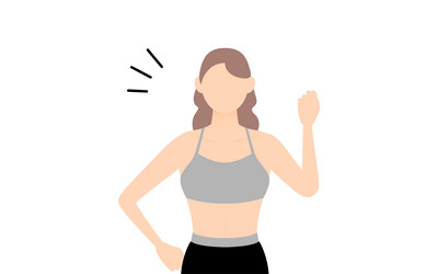 Gym instructor woman encouraging with gut pose Vector Image
